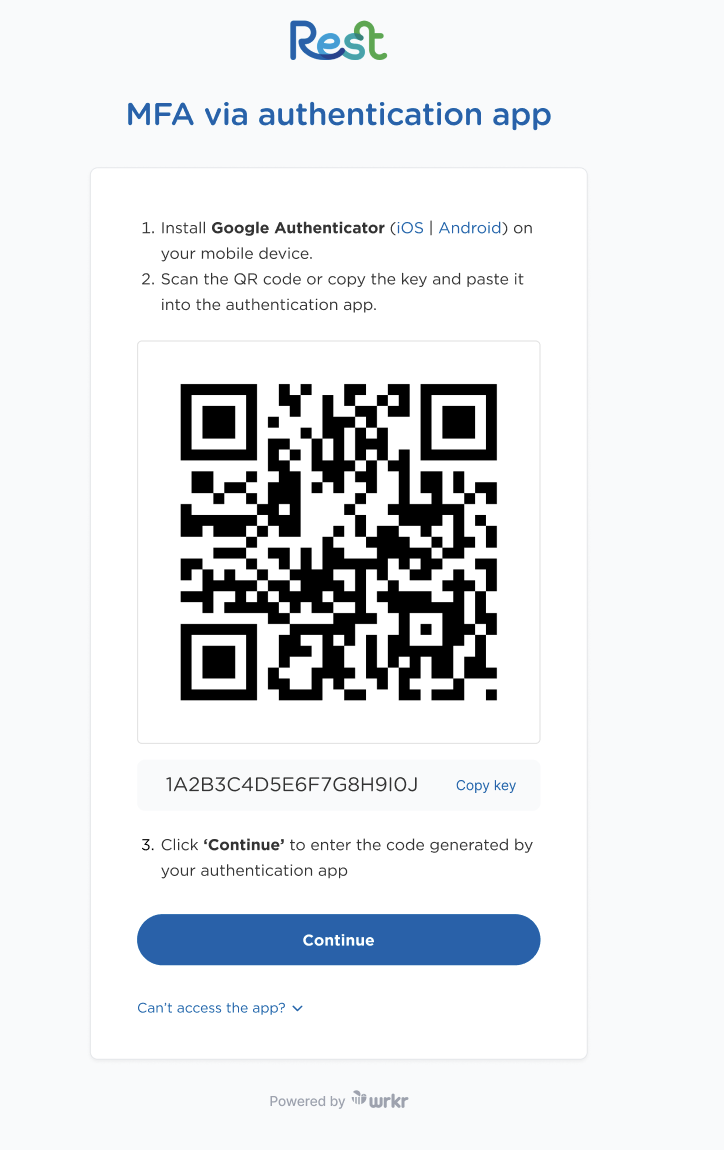 Setting Up MFA – Rest