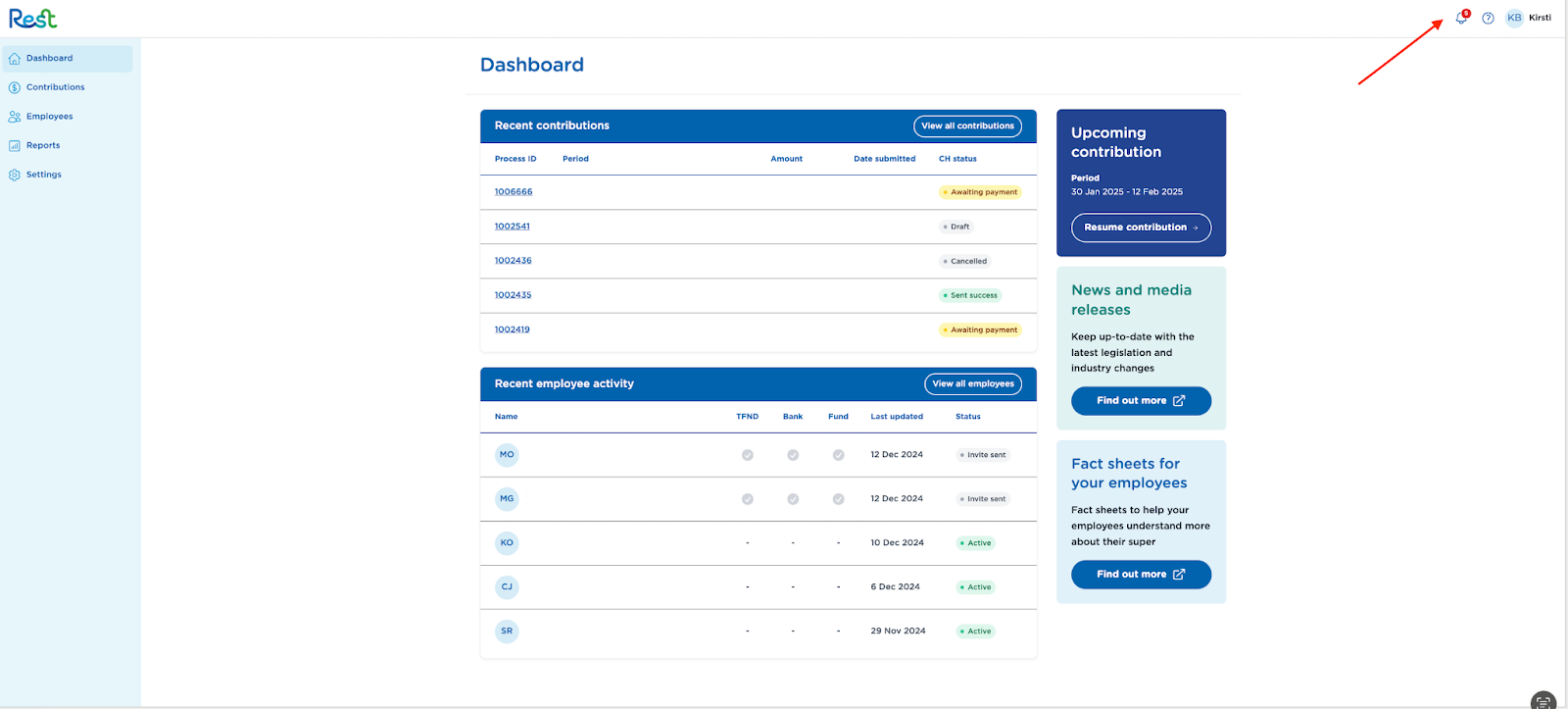 Where can I view my Notifications for Contributions? – Rest