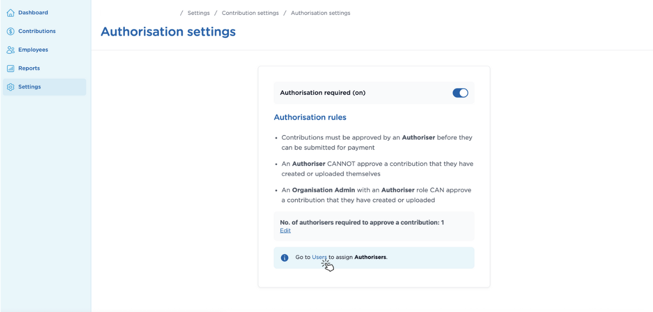 Contribution Authorisation Flow – Rest