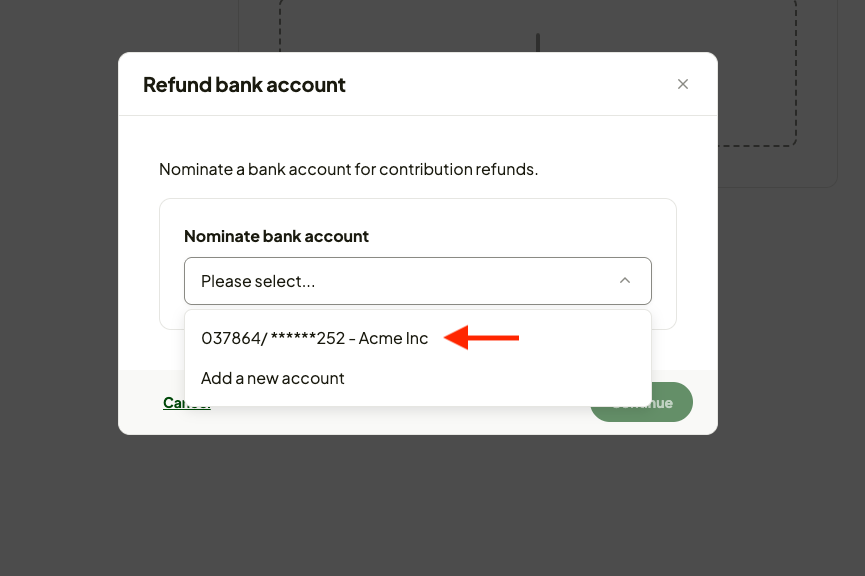 Set Up a Refund Account for Contributions – Rest