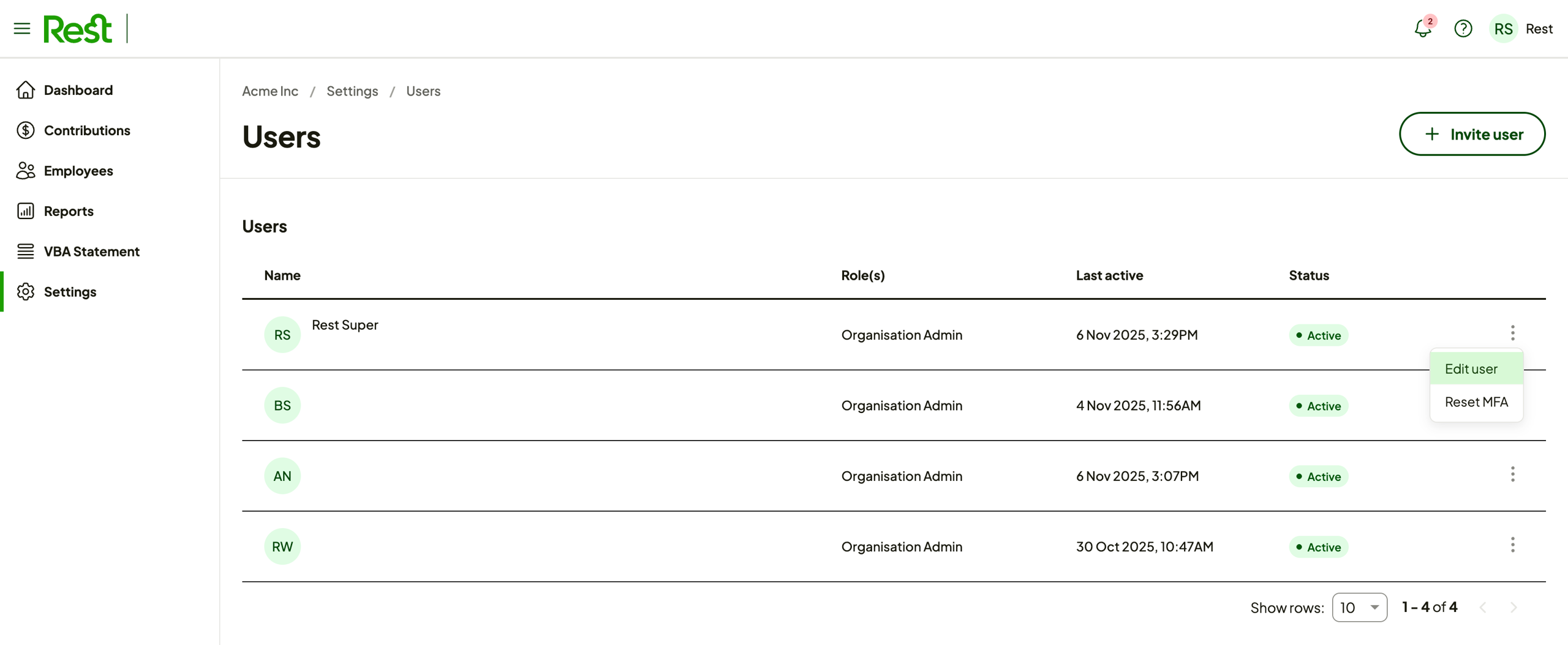 Contribution Authorisation Flow Rest
