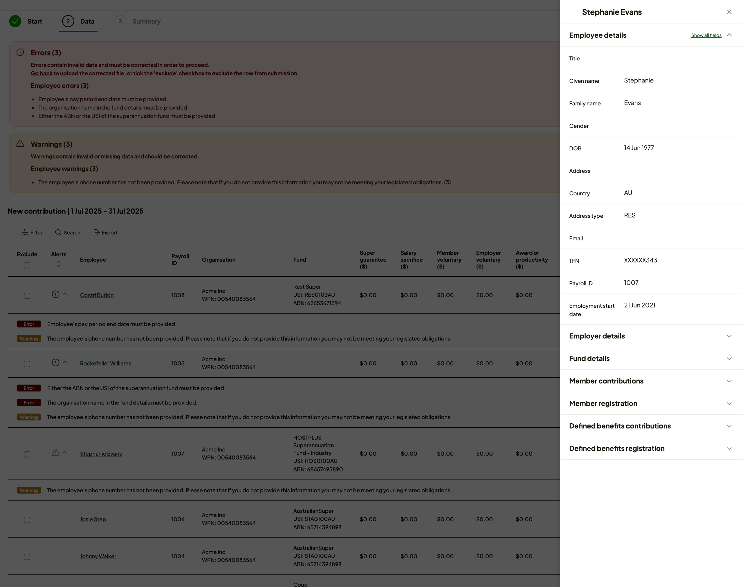 How to Handle Contribution Errors and Warnings SAFF file Upload – Rest
