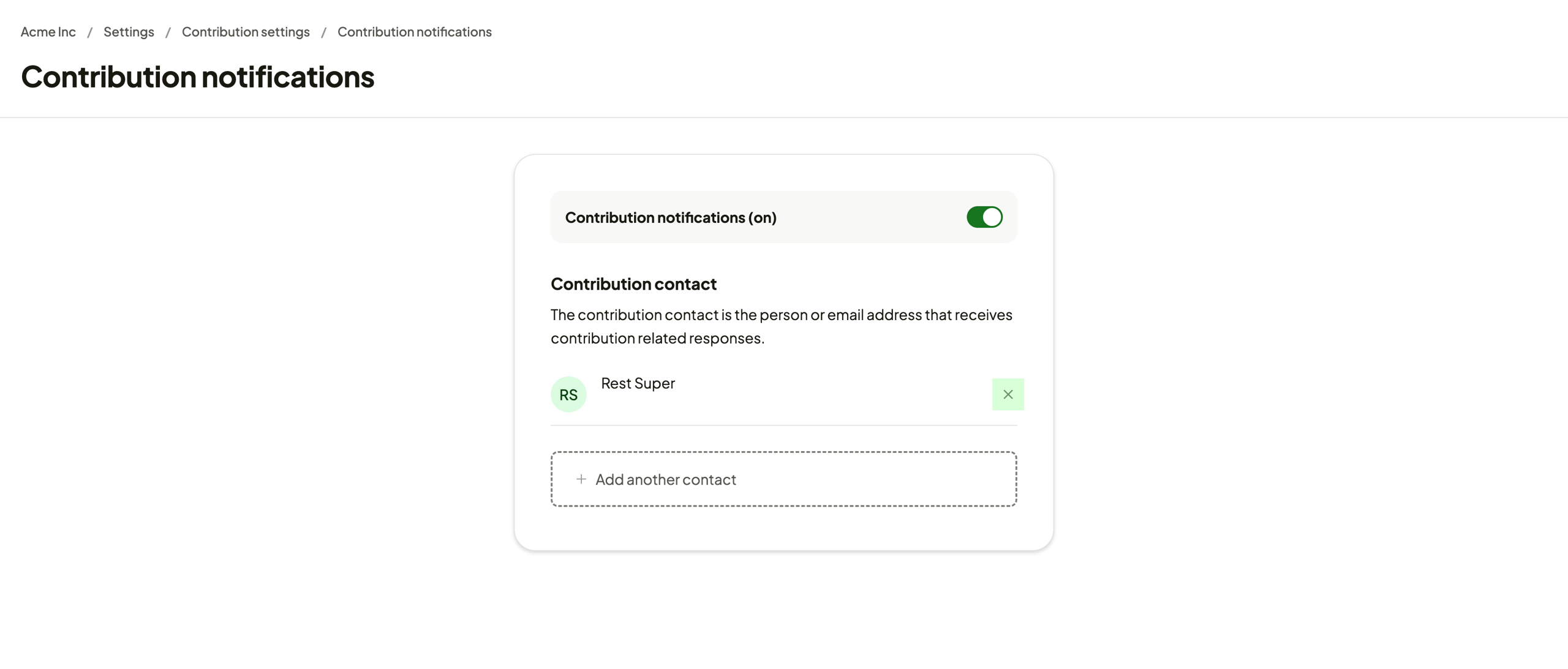 Contribution Settings - Set Up Contribution Notifications – Rest