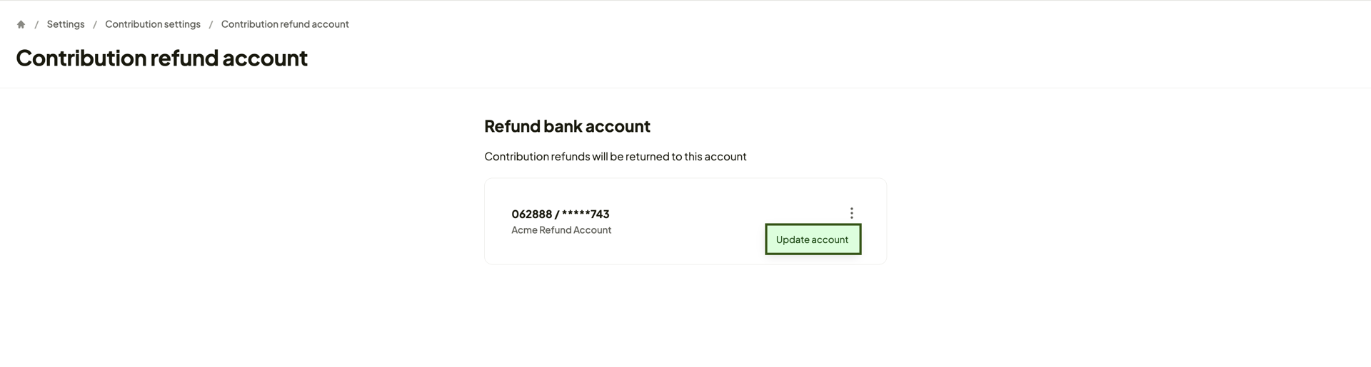 Set Up a Refund Account for Contributions – Rest