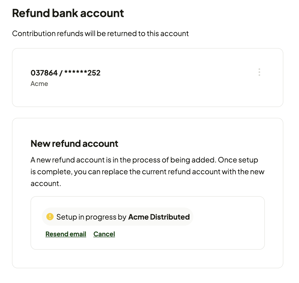 Set Up a Refund Account for Contributions – Rest